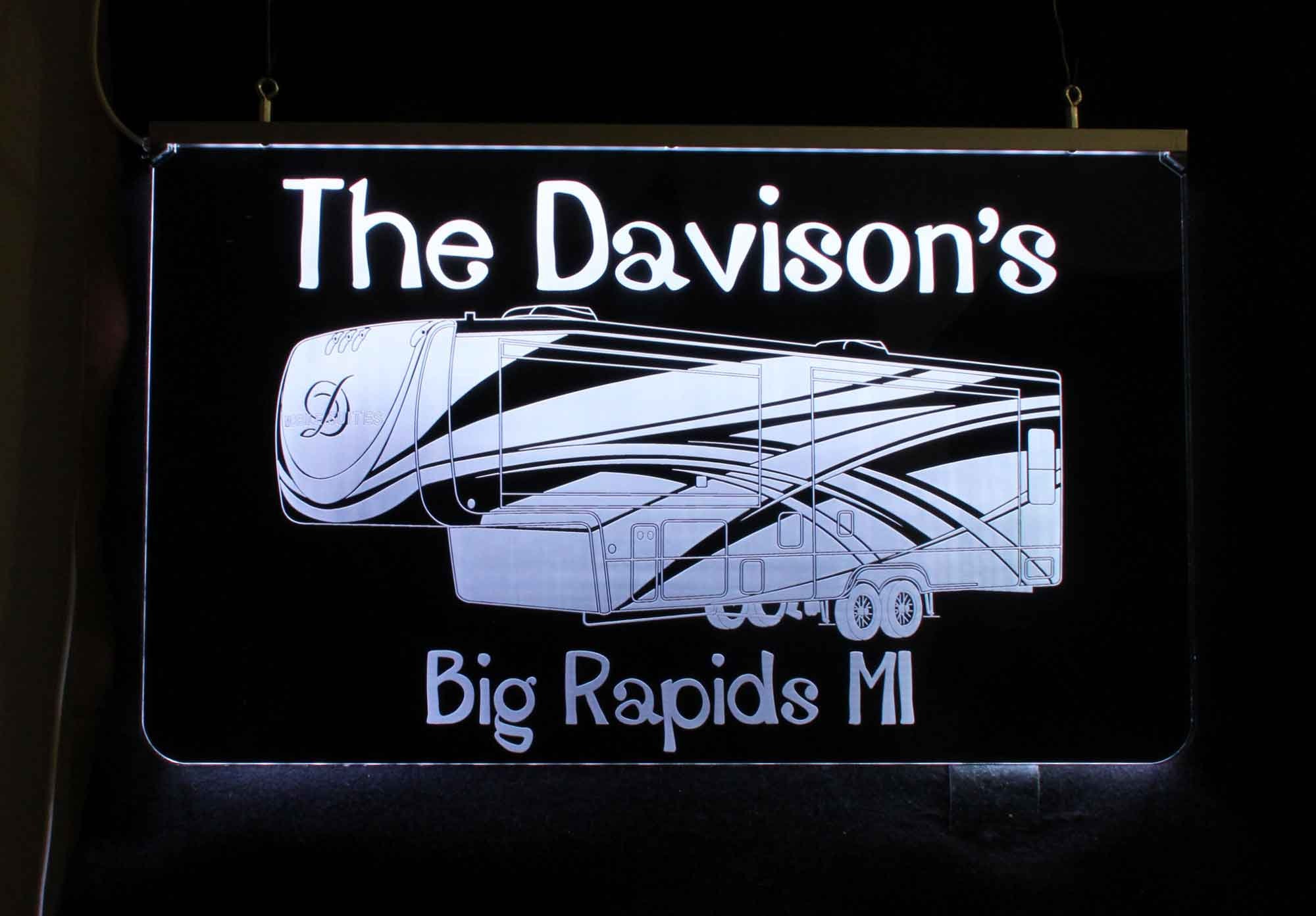Personalized RV Sign 5th Wheel Rv Sign Custom Edge Lit Sign | Etsy