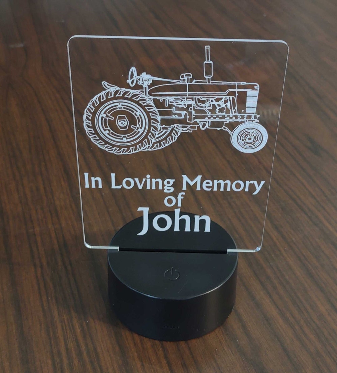 Custom Tractor Sympathy Gift: LED Night Light Memorial Sign for Him ...