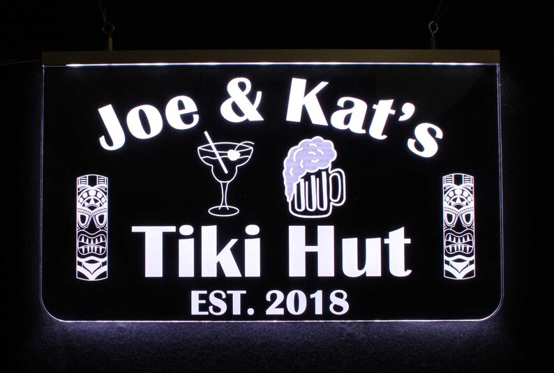 Personalized Lighted Tiki Bar Sign Man Cave Sign Neon LED - Etsy