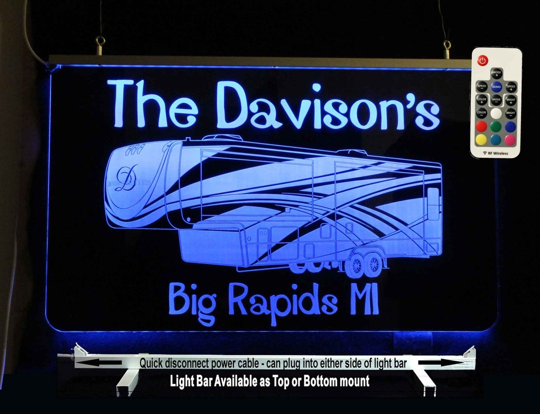 Personalized RV Sign 5th Wheel Rv Sign Custom Edge Lit Sign - Etsy