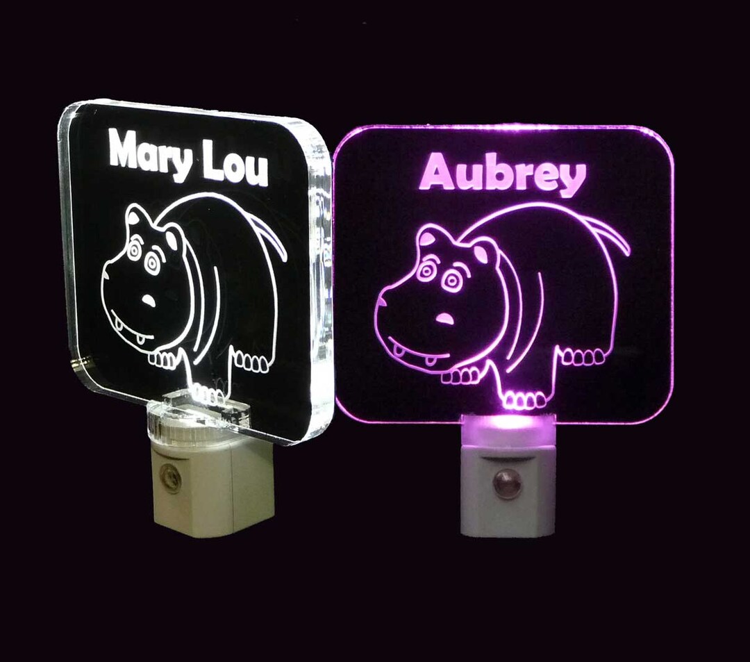 Personalized Hippo LED Night Light: Handmade Nursery Lamp - Etsy