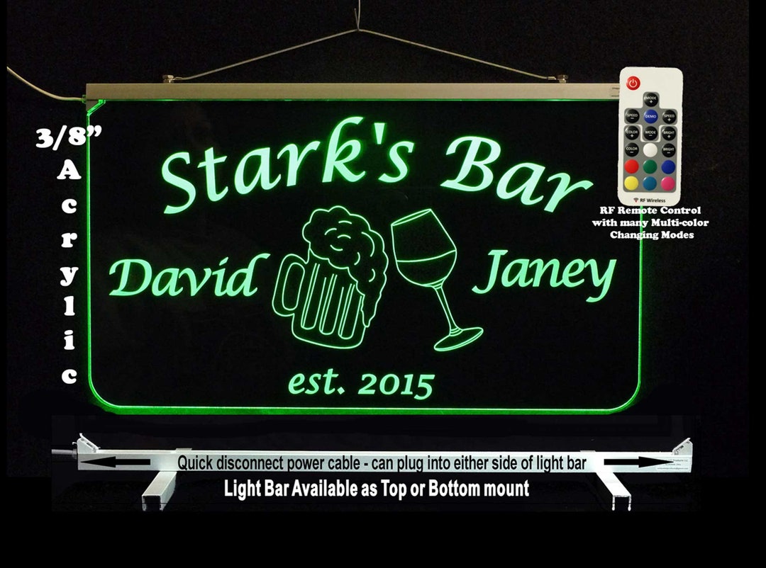 Personalized Man Gift, Custom Sign, Personalized Lighted Bar Sign, Man ...