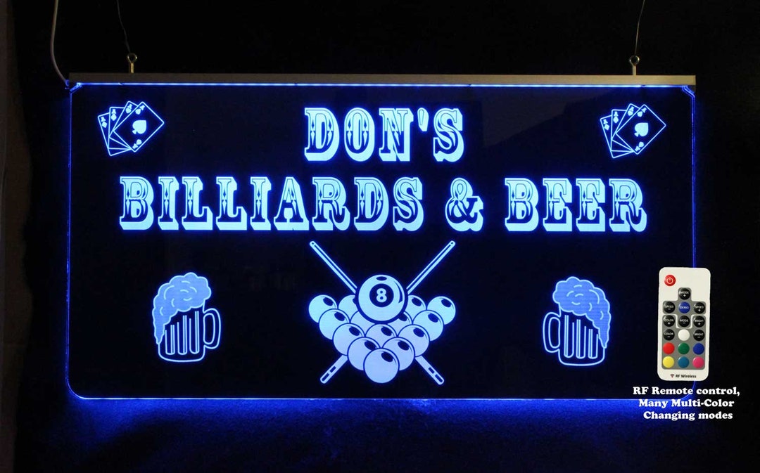 Billiards Sign Personalized Man Cave Sign Pool Table Sign - Etsy