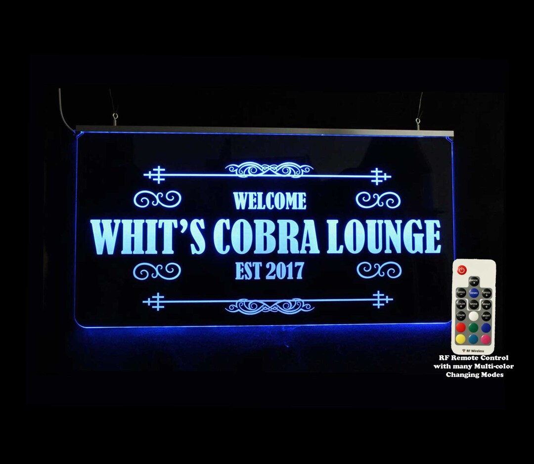 Custom LED Bar Sign: Edge Lit, Multi-color Changing, Personalized Man ...