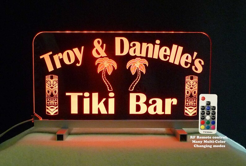 Tiki Bar Decor Personalized LED Tiki Bar Sign Man Cave Sign | Etsy