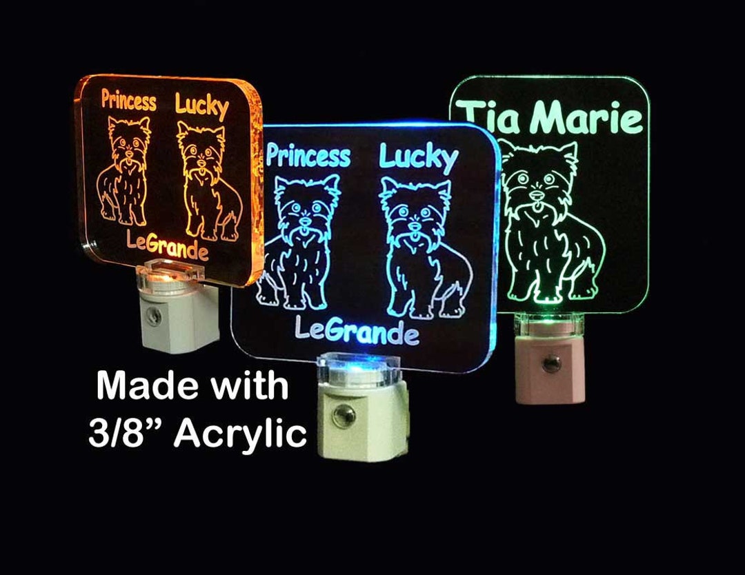 Personalized Yorkie Yorkshire Terrier LED Night Light Kids - Etsy