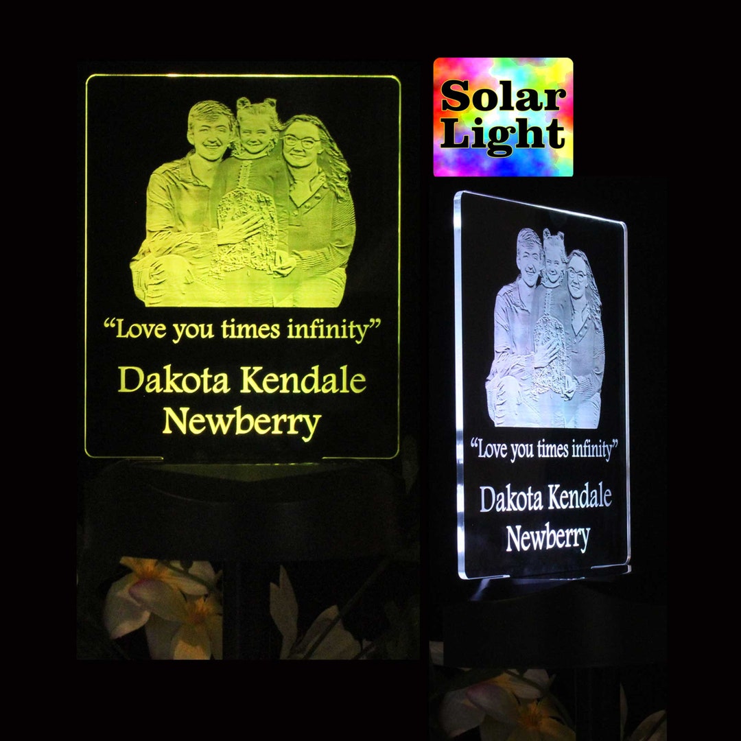 Personalized Solar Light Memorial Marker With Custom Photo Engraving ...