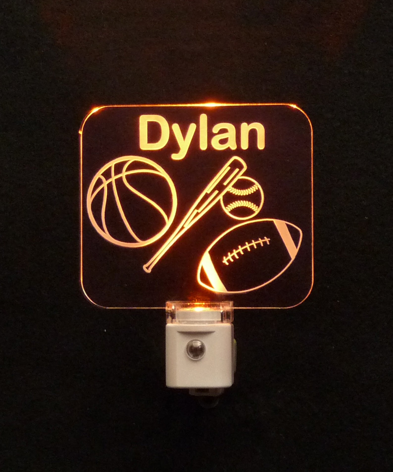 Personalized Sports LED Night Light Baseball Basketball - Etsy