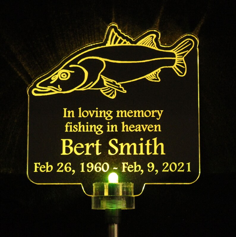 Personalized Trout Solar Light - Fish Light, Grave Marker, Garden Light ...