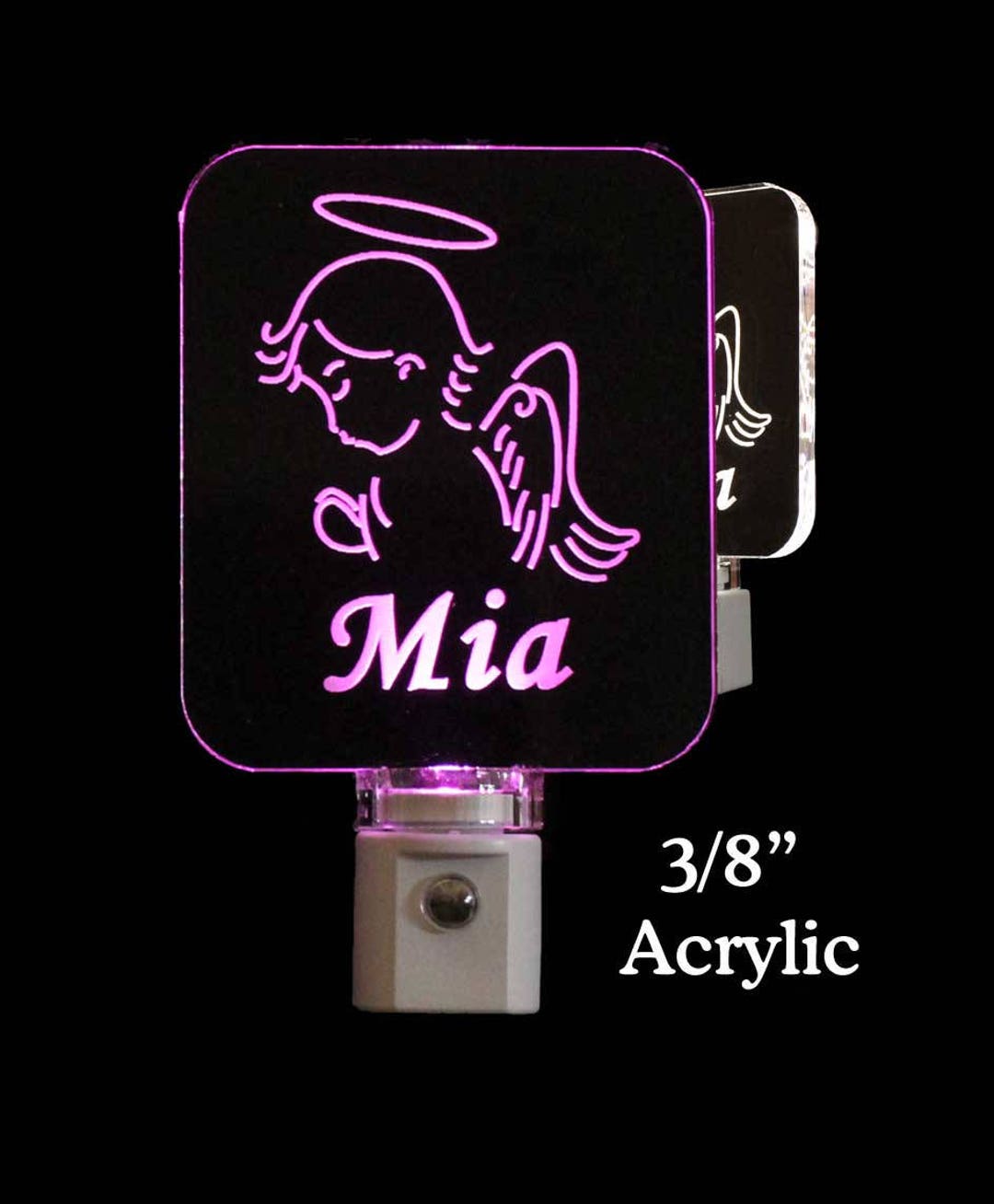 Personalized Angel Night Light, Handmade Acrylic Kids Lamp, Christian ...