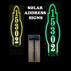 Custom Solar Address Sign: LED House Number, Yard Decor - Etsy