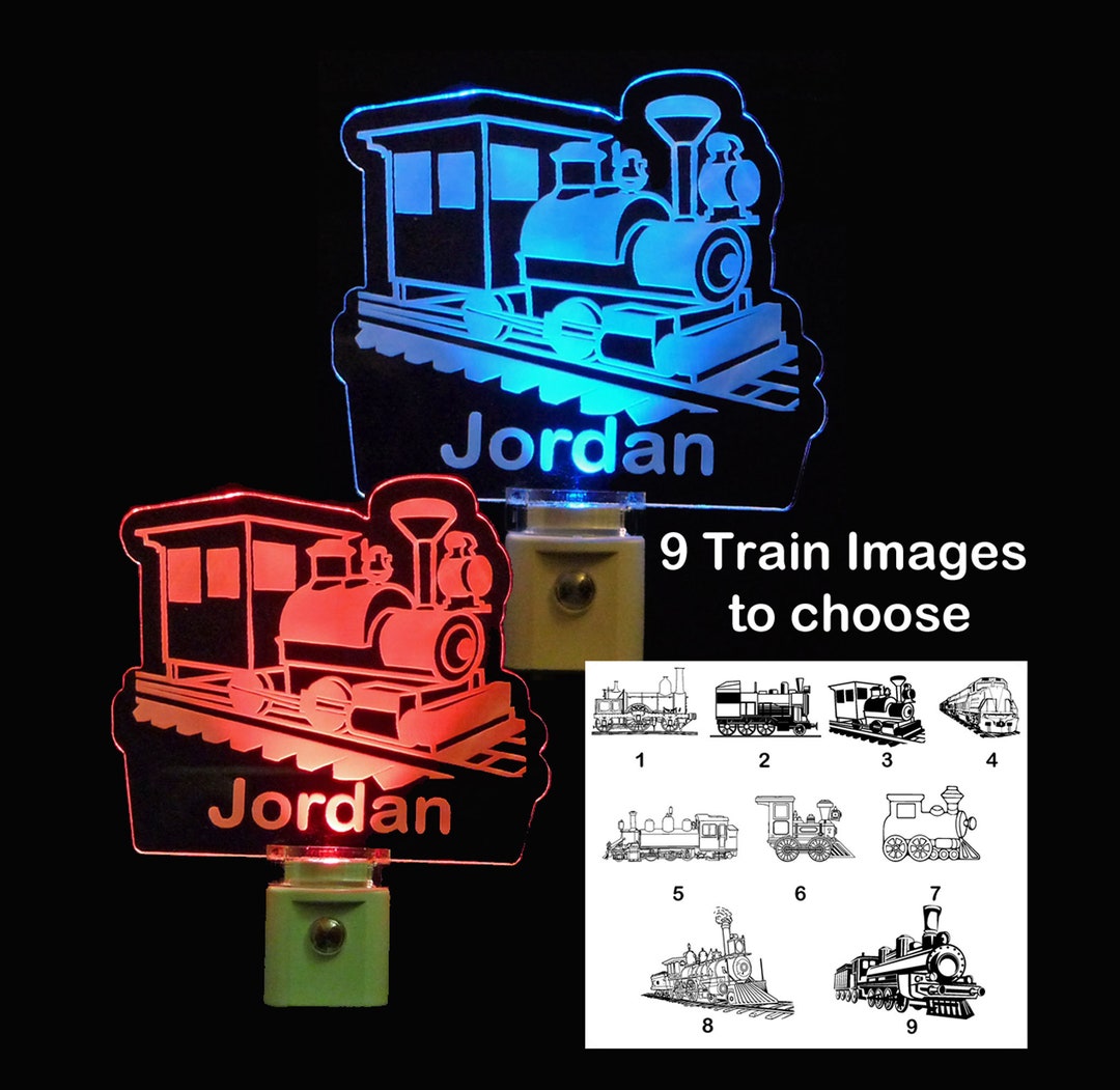 Personalized Train Night Light: Handmade LED Kids Lamp - Etsy