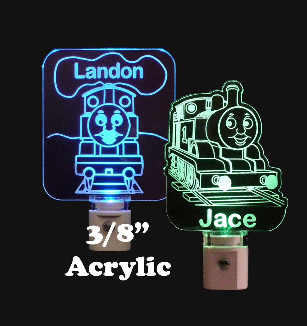 Train Personalized Night Light, Kids Lamp, Handmade LED Lite With Light ...