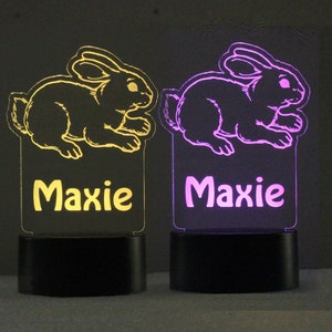 Personalized Kids Bunny Rabbit LED Night Light - Custom LED Sign ...