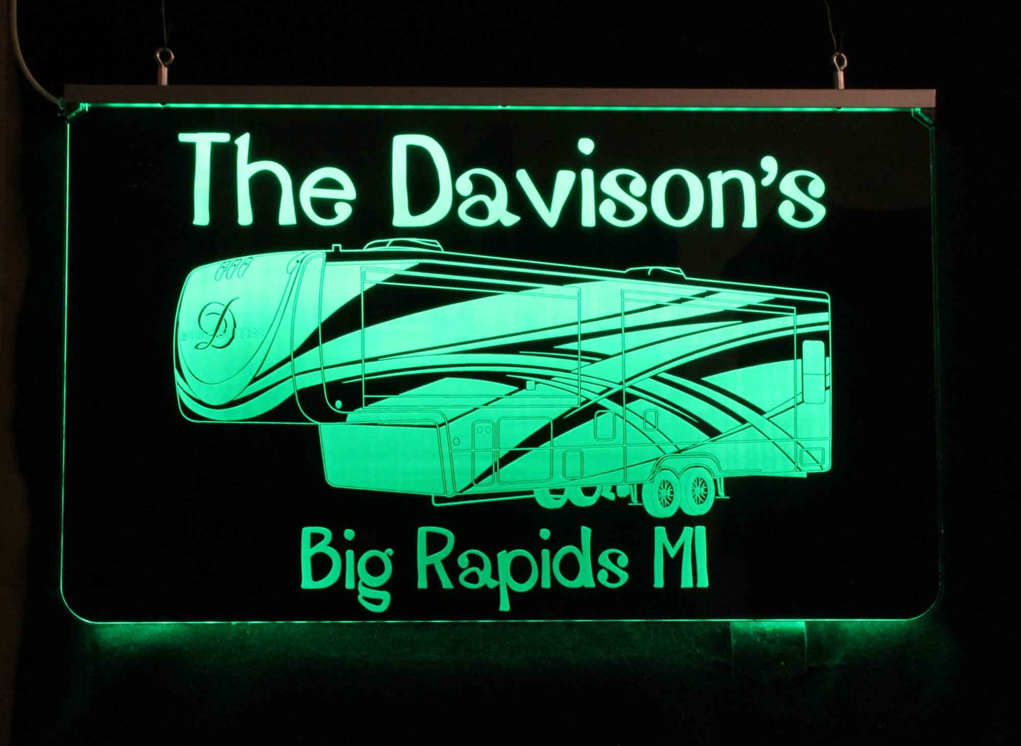 Personalized RV Sign 5th Wheel Rv Sign Custom Edge Lit Sign | Etsy