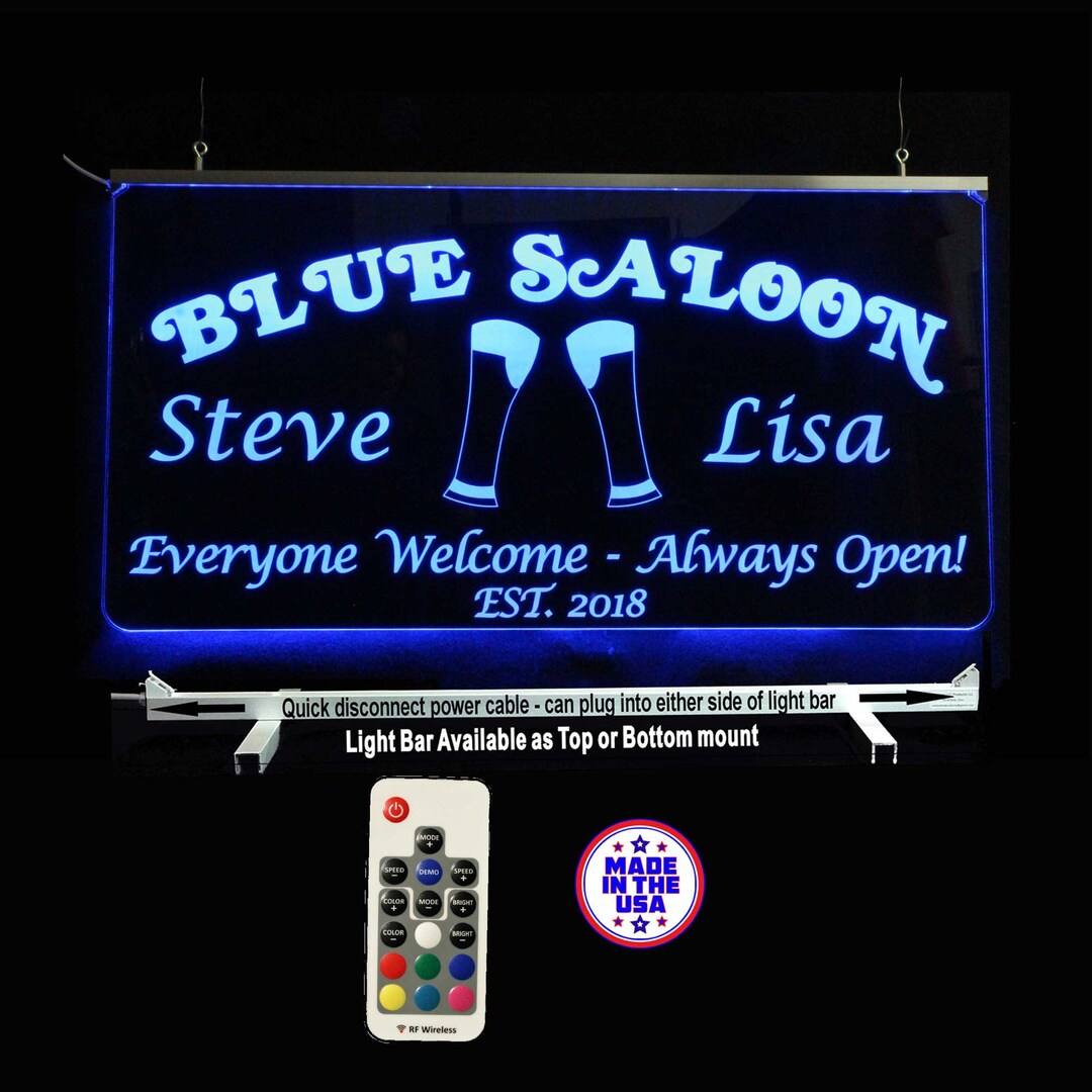 LED Neon Man Cave Bar Sign - Custom Gift for Him, Garage Decor, Bar ...