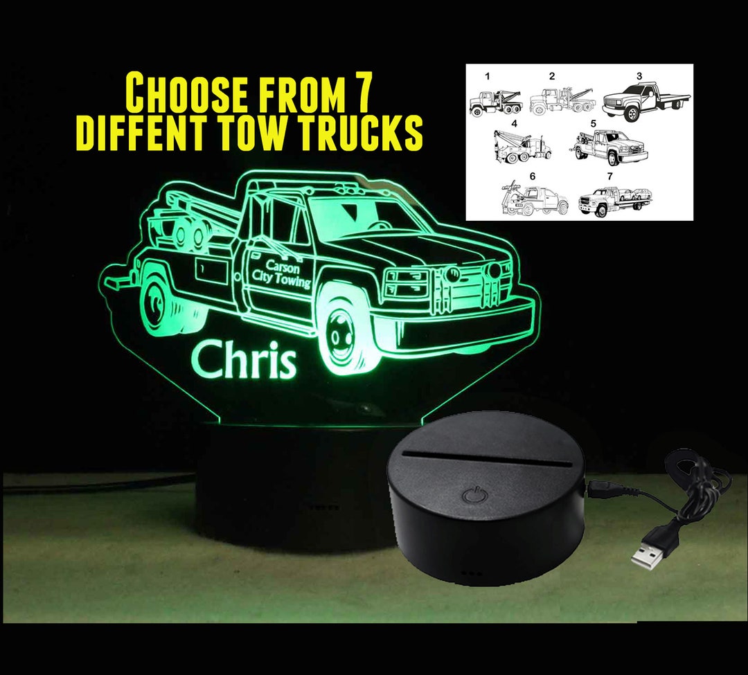 Personalized Tow Truck Custom Sign- Laser Engraved, With Remote for ...