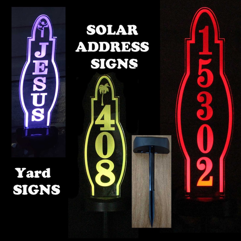 Solar House Number Sign - Etsy