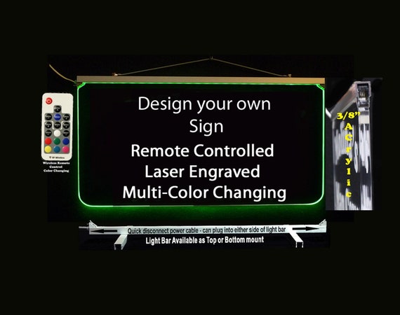 Custom LED Sign Personalized Multi-color Changing Acrylic | Etsy