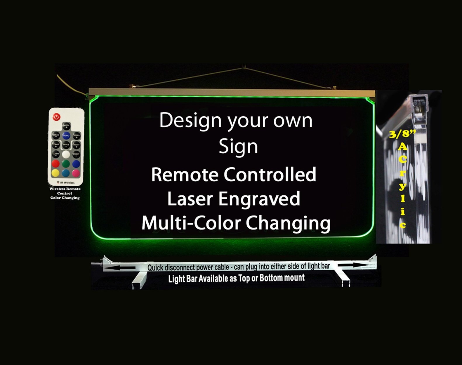 Custom LED Sign Personalized Multi-color Changing Acrylic | Etsy