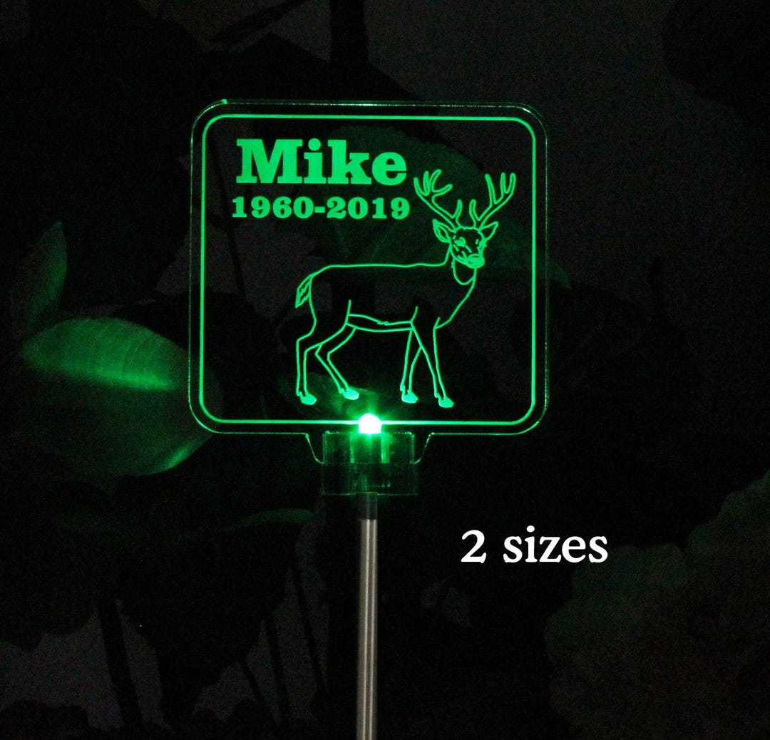 Personalized Deer Memorial Solar Light: Engraved Grave Marker, Sympathy ...