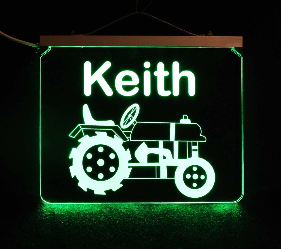 Tractor Sign Personalize Acrylic LED Color Changing Sign - Etsy