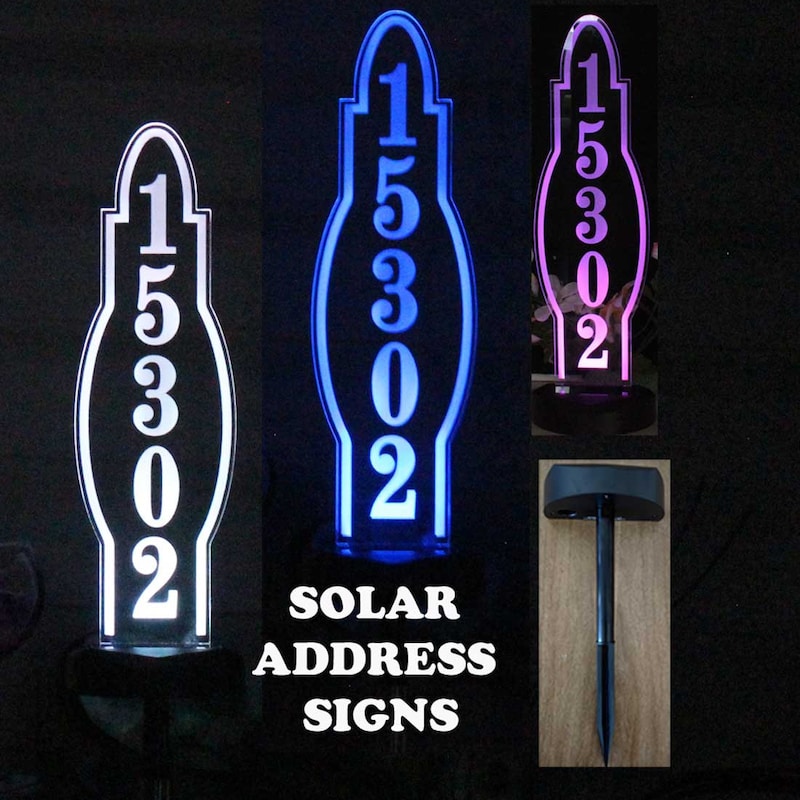 Solar House Number Sign - Etsy