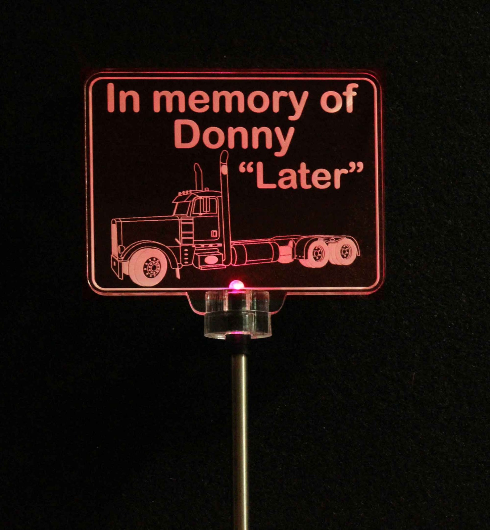 Personalized Semi Truck Grave Marker Solar Light Memorial - Etsy
