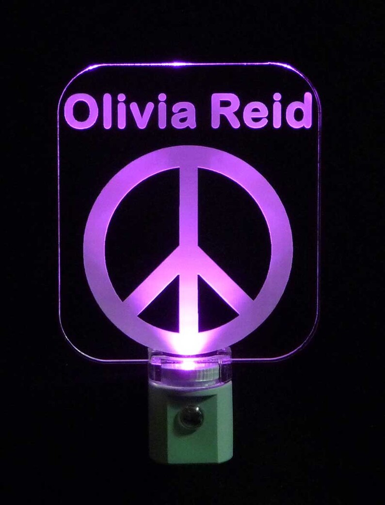 Peace Sign Gifts LED Night Light Lamp Handmade Unique Gift | Etsy