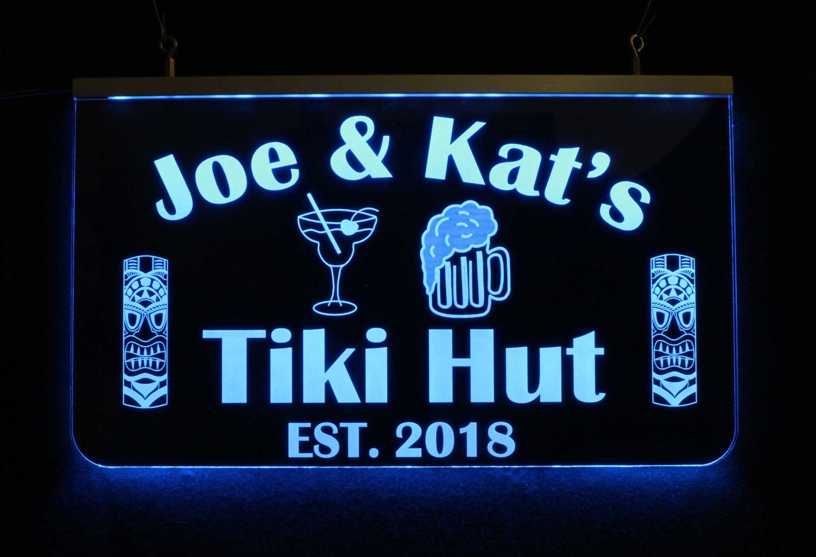 Personalized Lighted Tiki Bar Sign Man Cave Sign Neon LED - Etsy