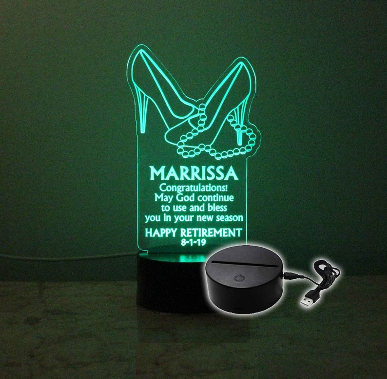 Retirement Gift Night Light - Multicolor Light- Battery/usb/110v- LED ...