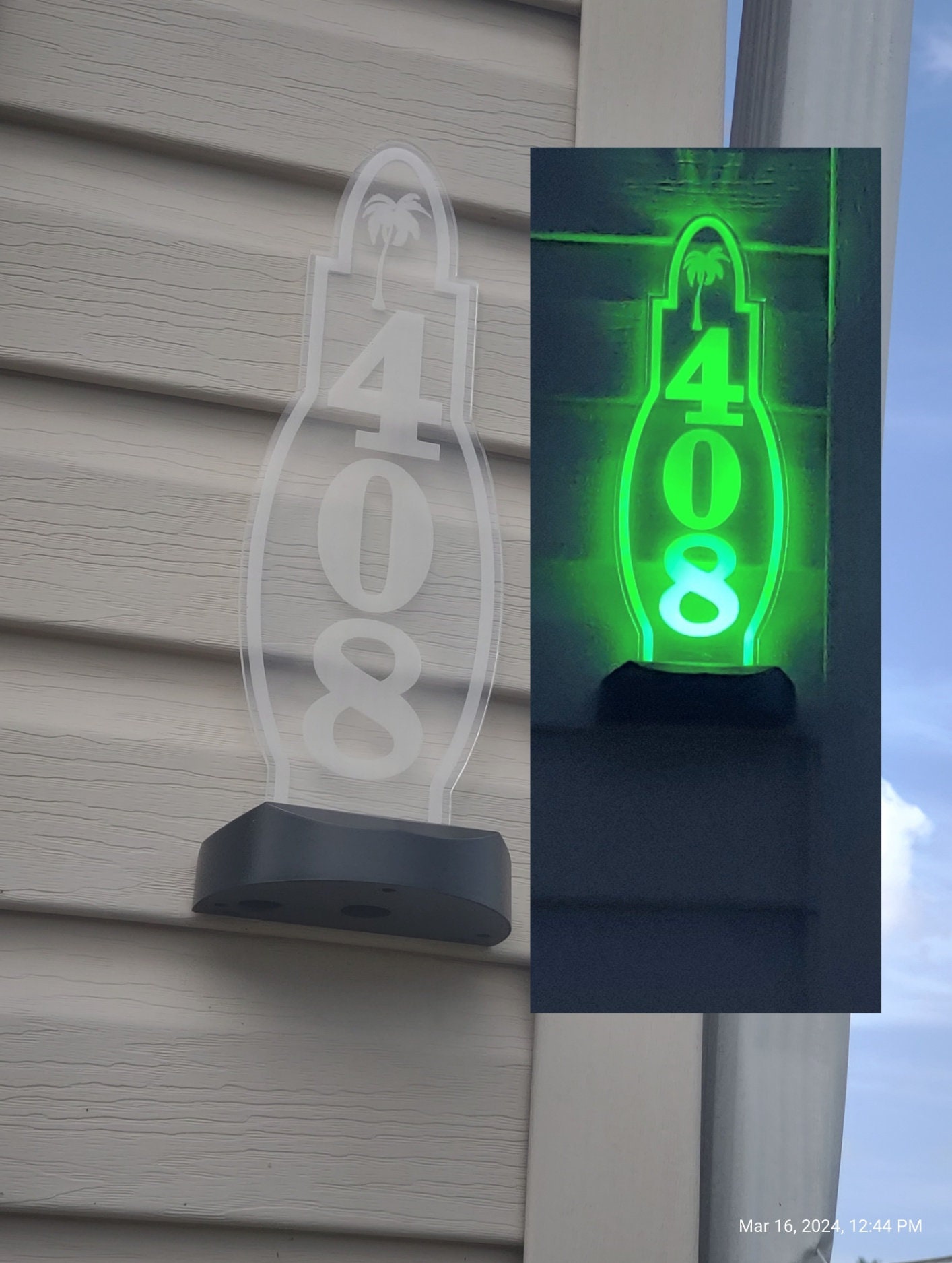 Custom Solar Address Sign: LED Acrylic Yard Sign - Etsy