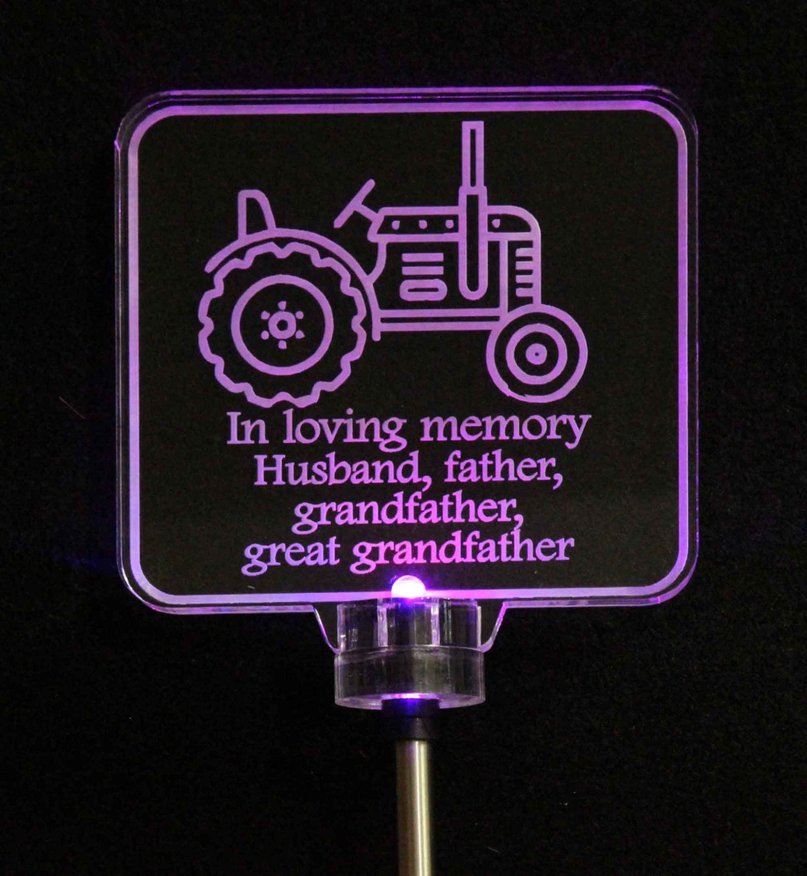 Personalized Grave Marker Tractor Solar Light Memorial | Etsy