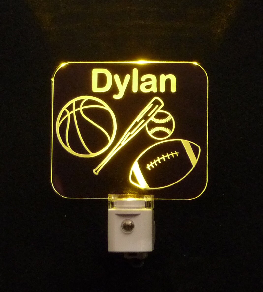 Personalized Sports LED Night Light Baseball Basketball - Etsy