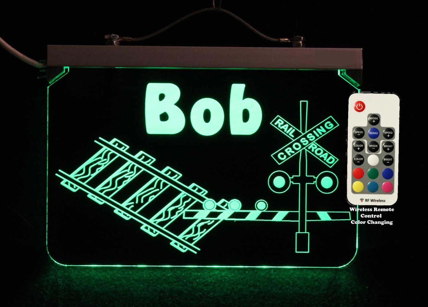 Lighted Train Railroad Crossing Personalized LED Sign Kids | Etsy
