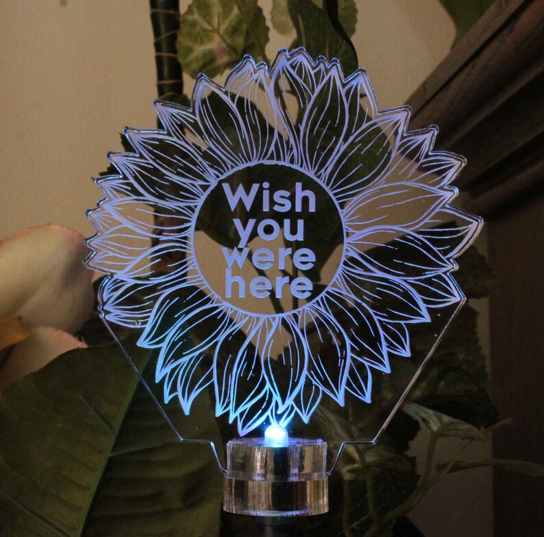 Memorial Plaque Personalized Sunflower Custom Solar Light - Etsy