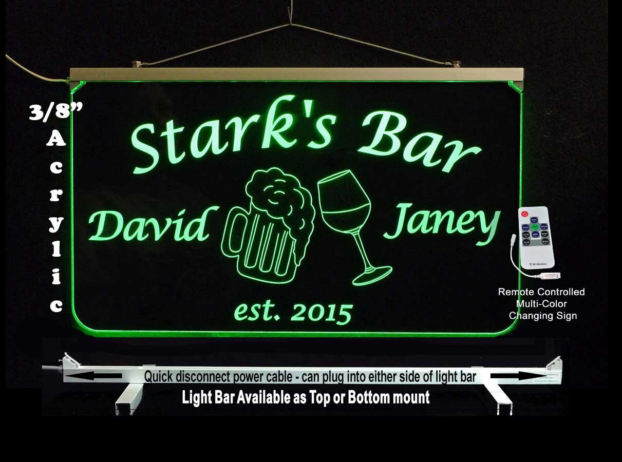 Custom LED Sign Personalized Multi-color Changing Acrylic | Etsy