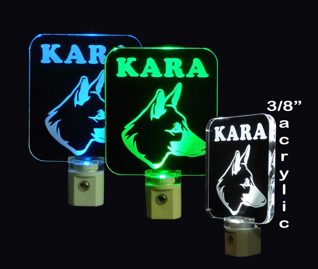 Personalized German Shepherd Night Light: Handmade LED Dog Lover Gift ...