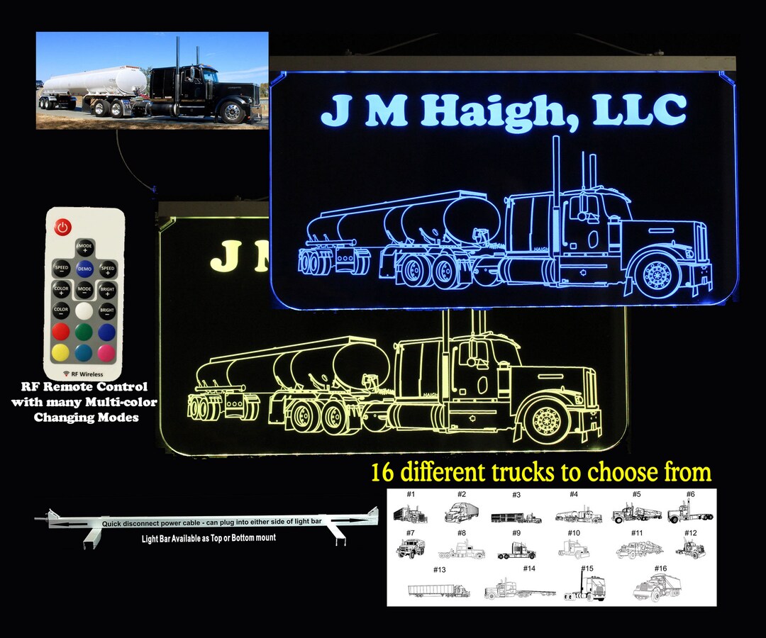 Personalized Sign, Oil Tanker Sign, Man Cave Sign Lighted Sign, Garage ...