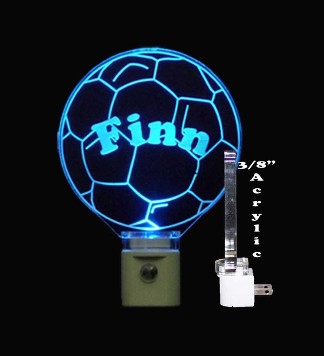 Personalized Soccer Ball LED Night Light, Boys, Girls and Babies Room ...