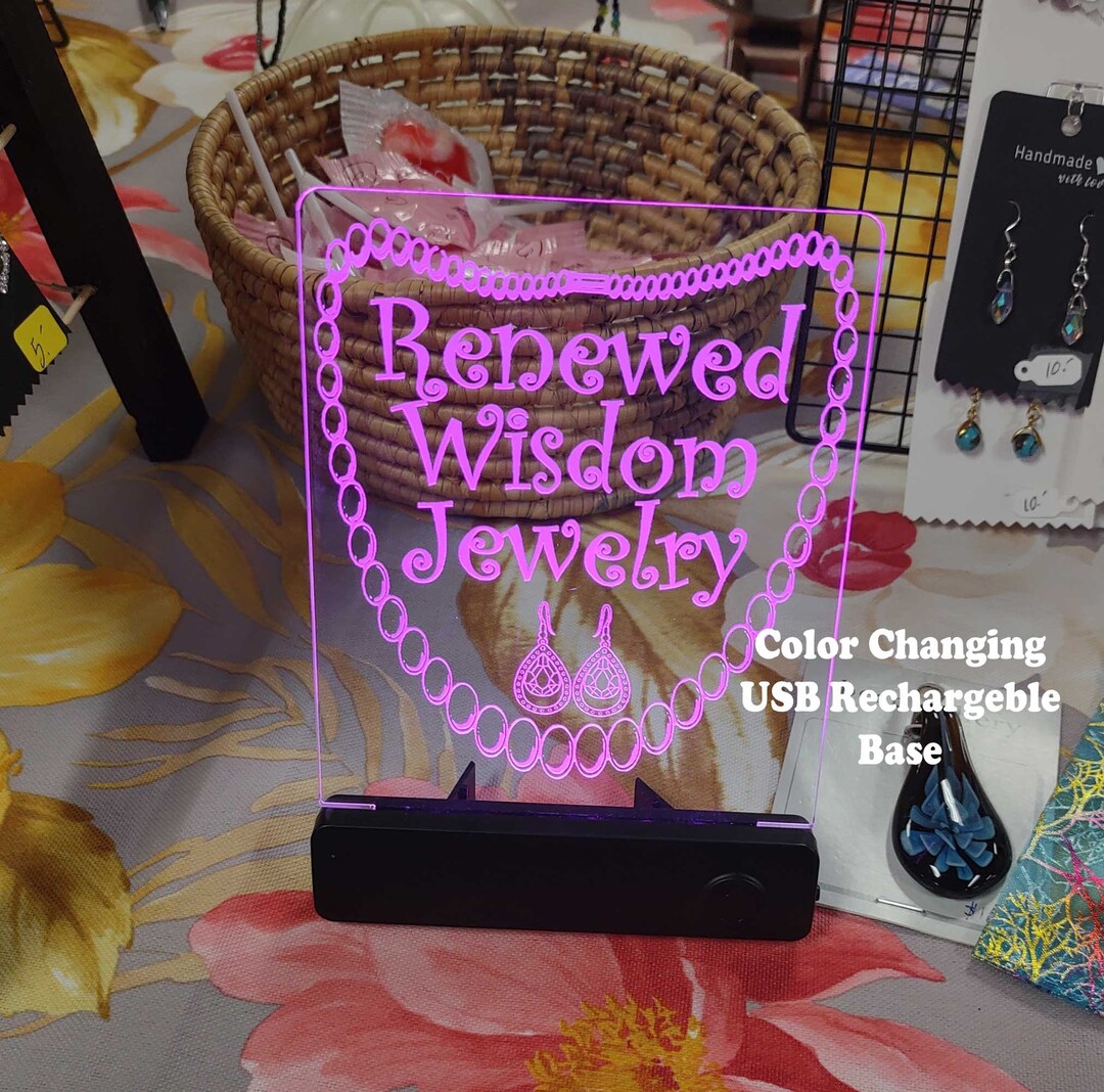 Custom Rechargeable Battery Powered Business Sign for Craft & Trade ...