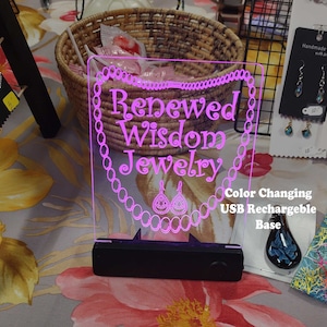 Custom Laser Engraved Business Sign - Rechargeable Battery Powered ...