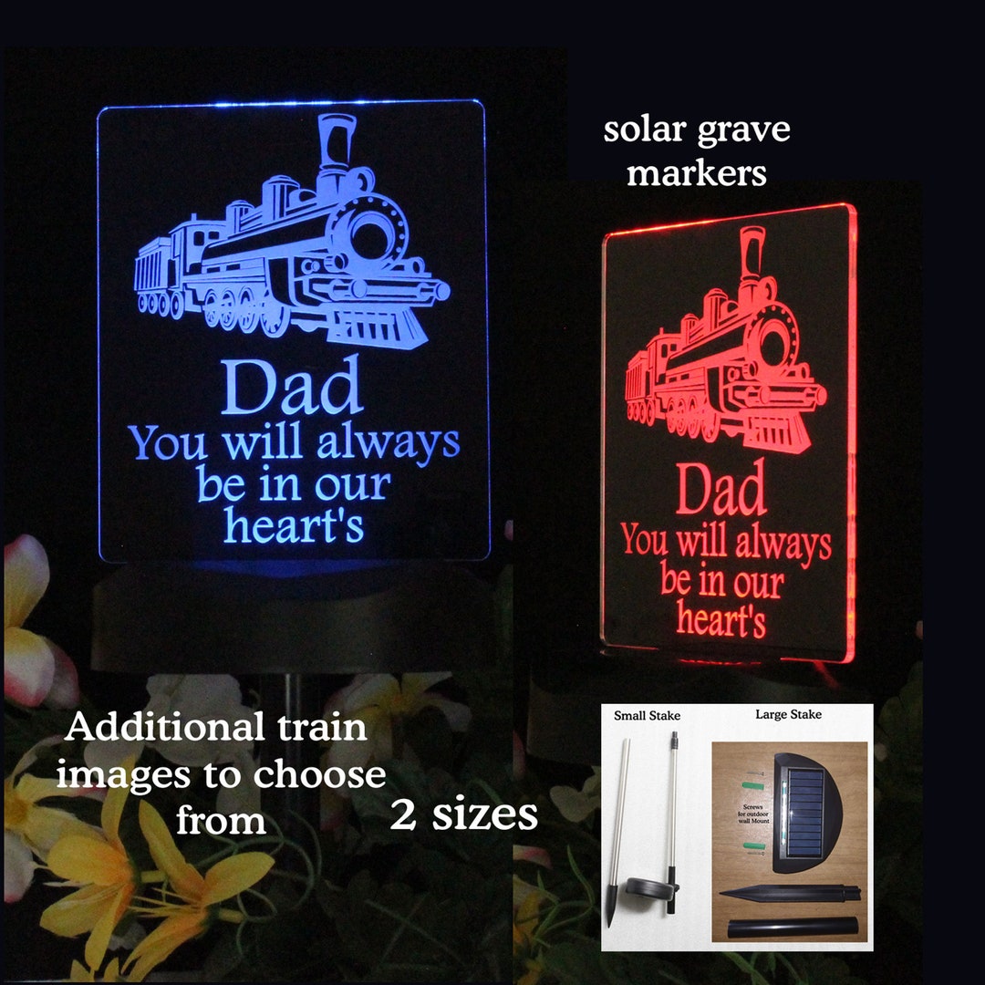 Personalized Train Solar Light Grave Marker - Memorial Gift - Etsy