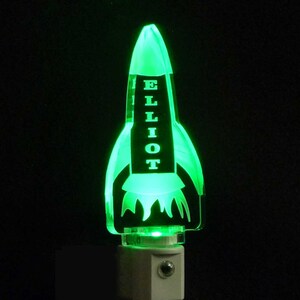 Custom Rocket LED Night Light - Perfect for Kids' Room Decor and Baby ...