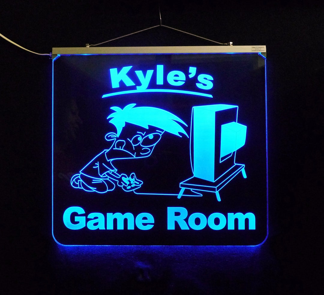 Custom Gaming Sign, Personalized Game Room Sign, Man Cave Sign, Kids ...