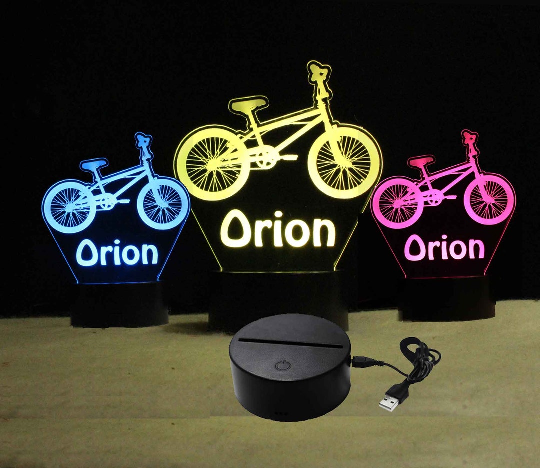 Personalized BMX Bike Night Light: Custom LED Sign With Remote (usb ...