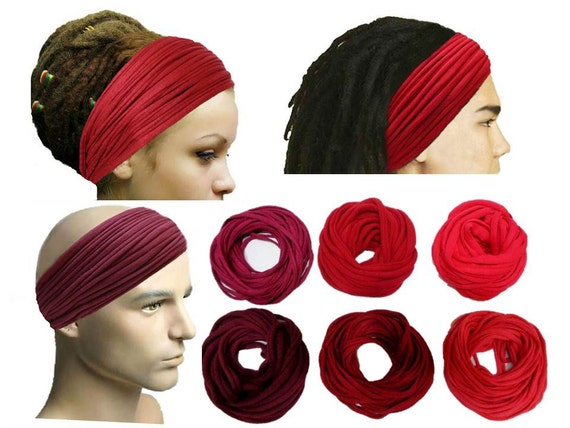 Red Headband Mens Girls Headband Dreadlock Headband Head Wrap | Etsy