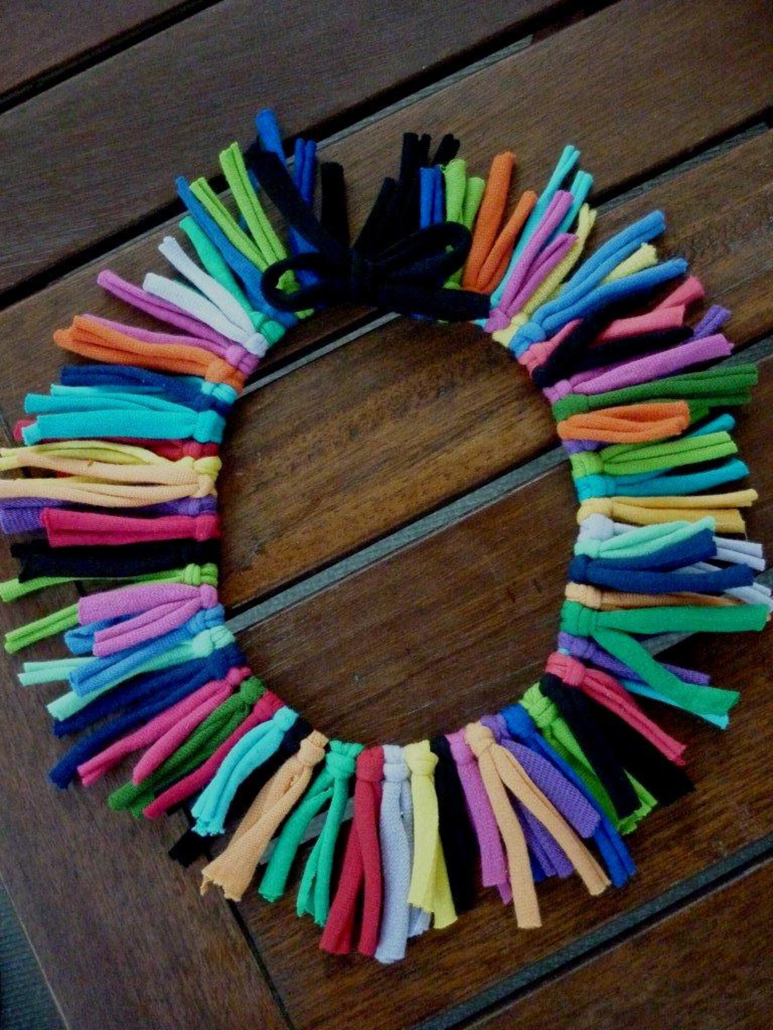 Colorful Fringe Necklace / Fabric Necklace / Cotton Necklace / - Etsy