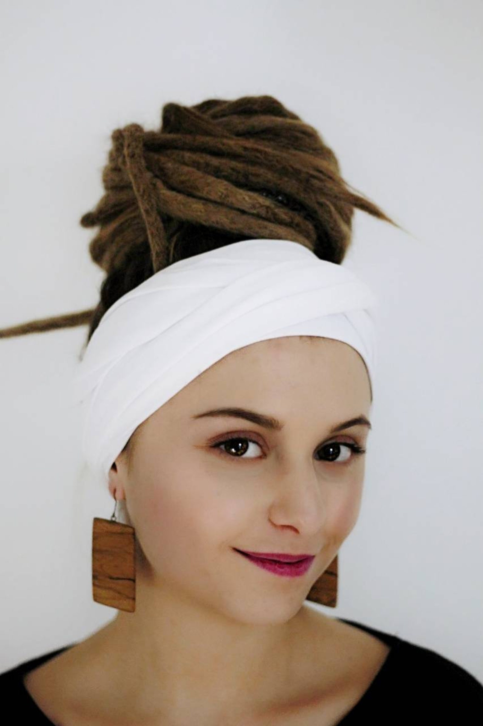 WHITE Head Scarf White Turban Stretchy Cotton Headband Jersey - Etsy
