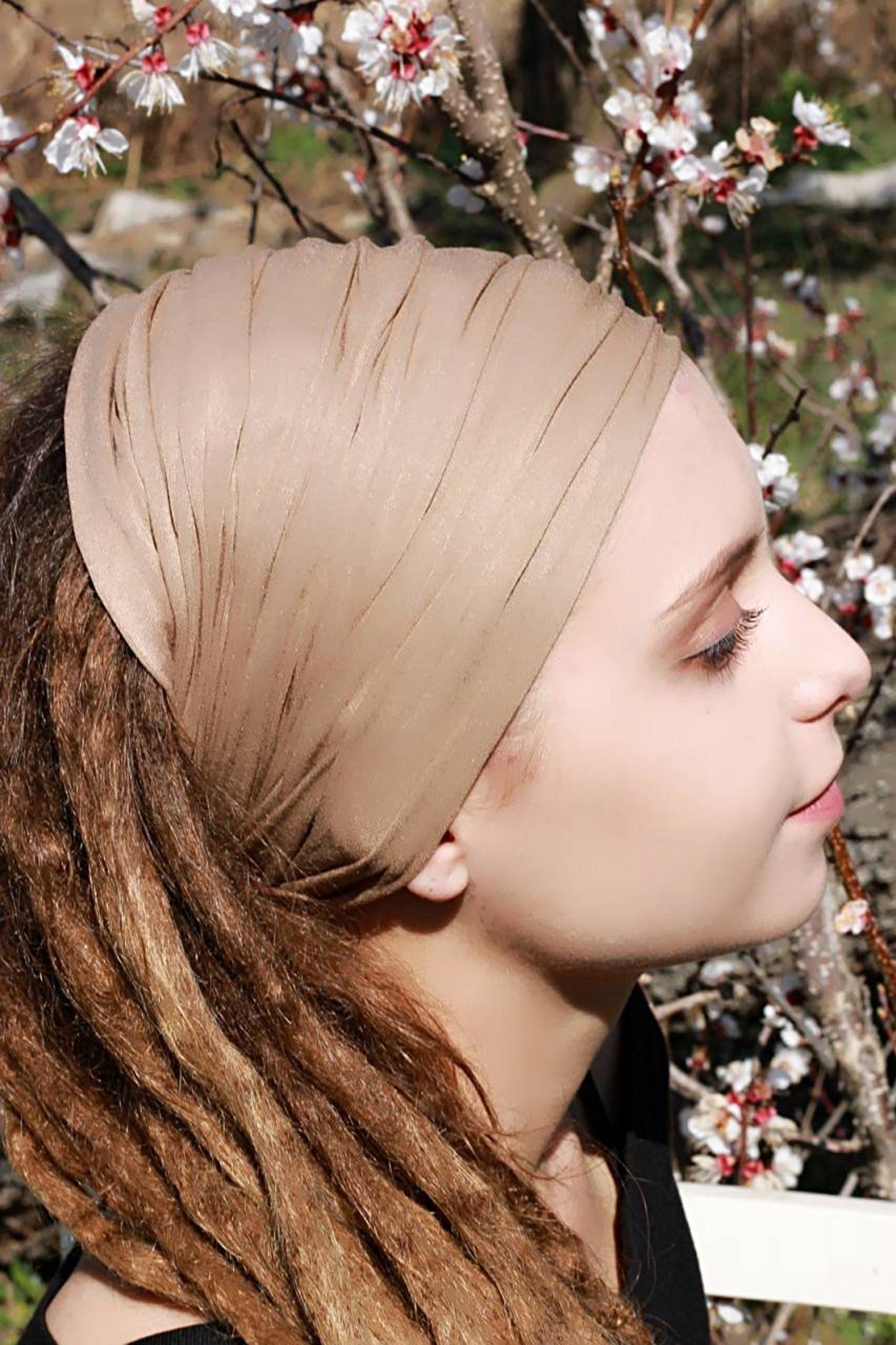 Dreadlock Tube Headband Caramel Color Wide Yoga Hairband Lock - Etsy